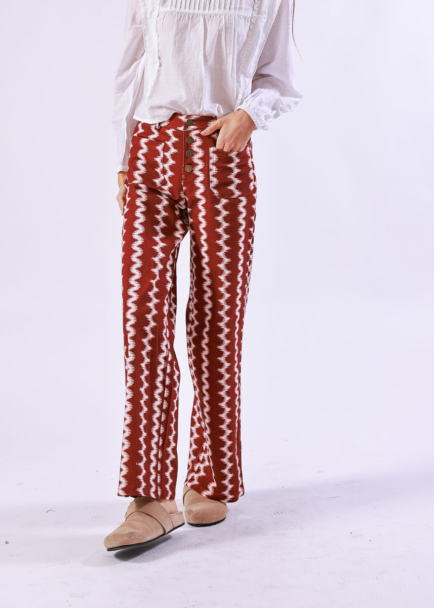Pantalón Zella Rojo Oscuro – MOCCACHICA